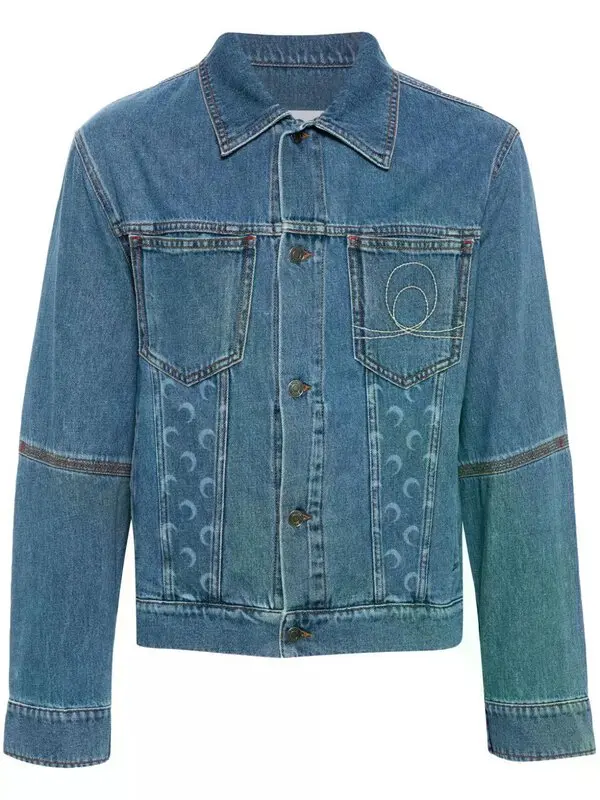 MARINE SERRE Crescent Moon Print Denim Jacket