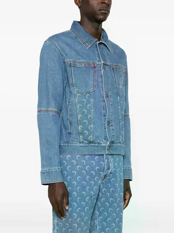 MARINE SERRE Crescent Moon Print Denim Jacket
