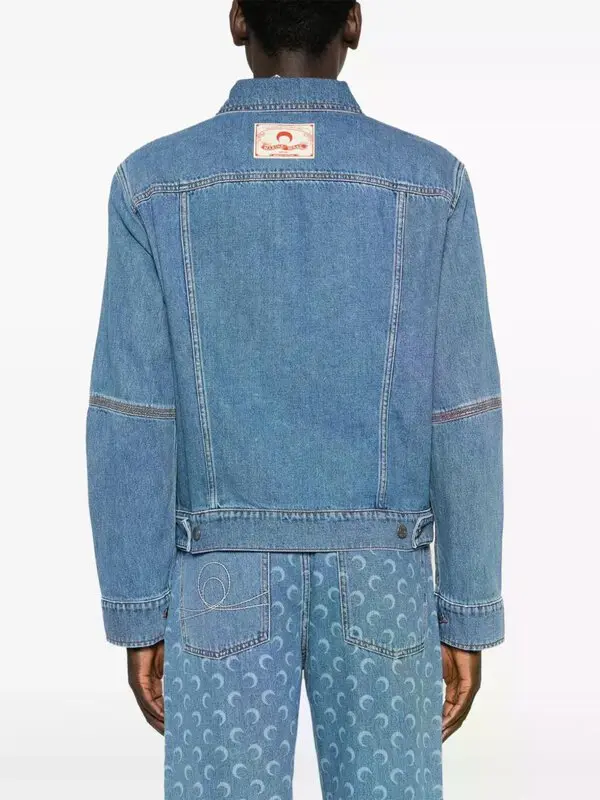 MARINE SERRE Crescent Moon Print Denim Jacket
