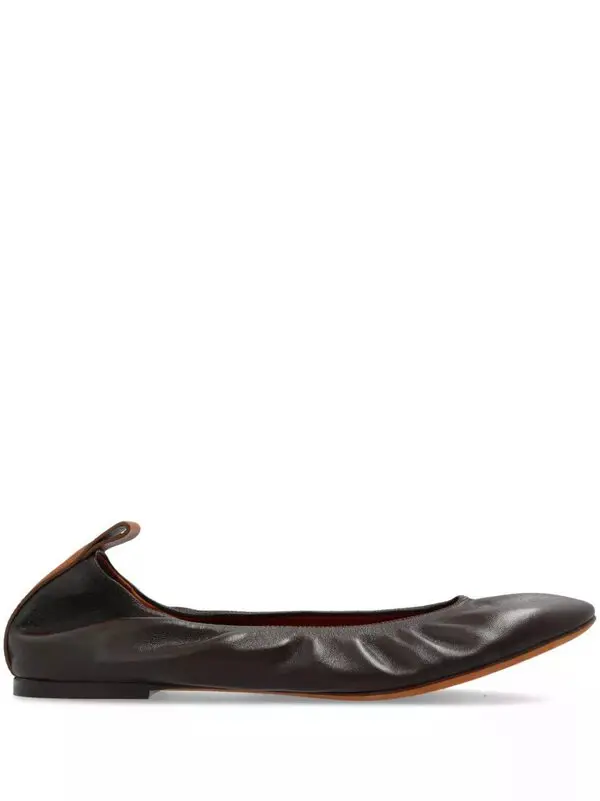 LANVIN Leather Ballerina Shoes - Brown