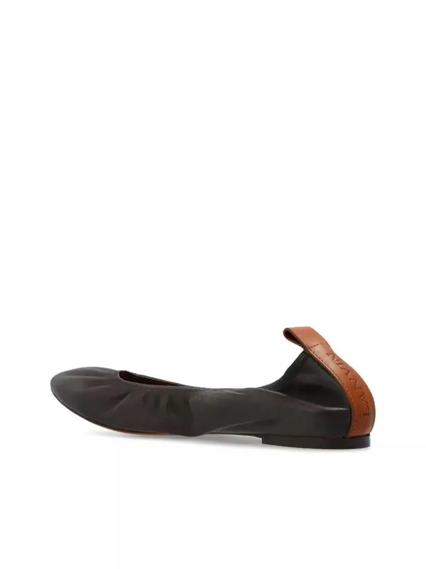 LANVIN Leather Ballerina Shoes - Brown