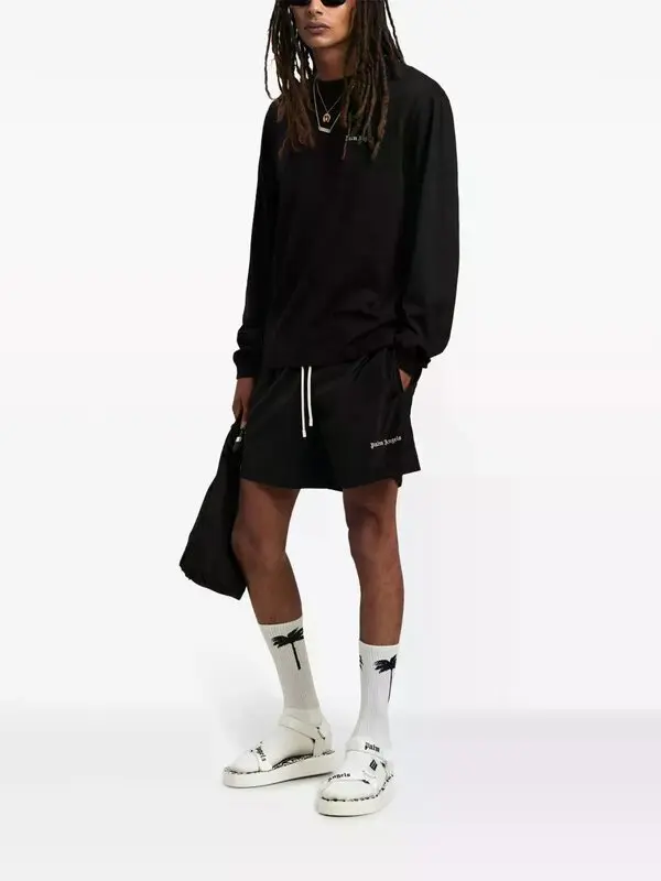Palm Angels Logo-embroidered Swim Shorts