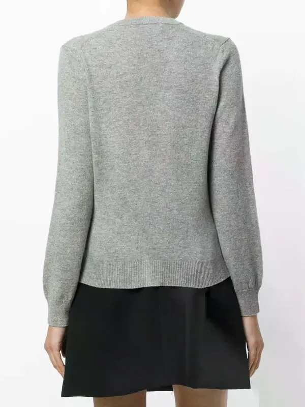 Play Comme Des Garcon V-neck Pullover - Grey