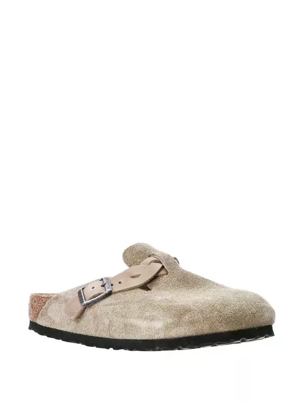 BIRKENSTOCK Boston Suede Slippers - Neutrals
