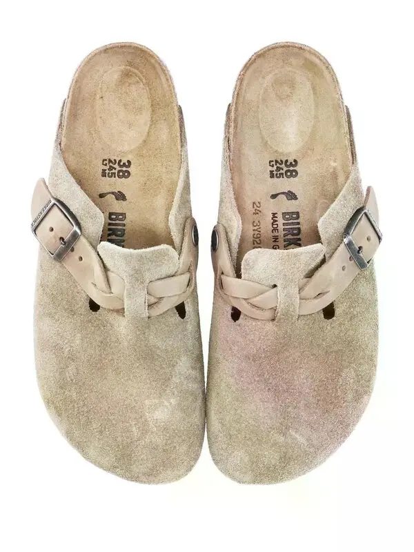 BIRKENSTOCK Boston Suede Slippers - Neutrals