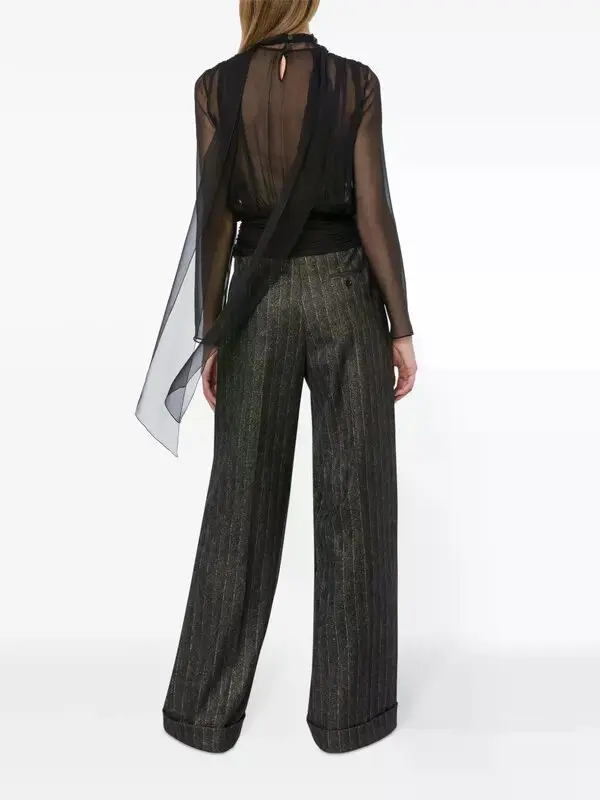 Alberta Ferretti Pinstriped Tailored Palazzo Pants