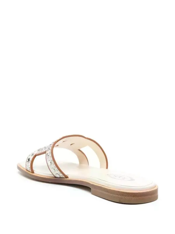 TOD'S Studded Leather Sandals - Neutrals