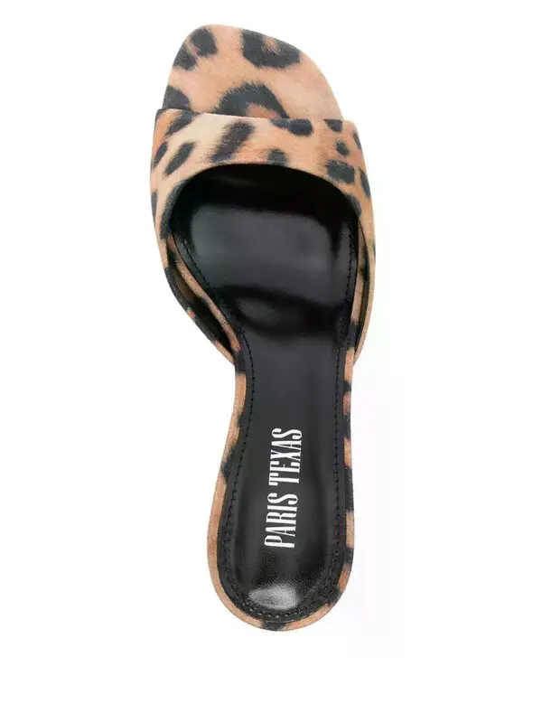 Paris Texas Lara Leopard Print Sandals