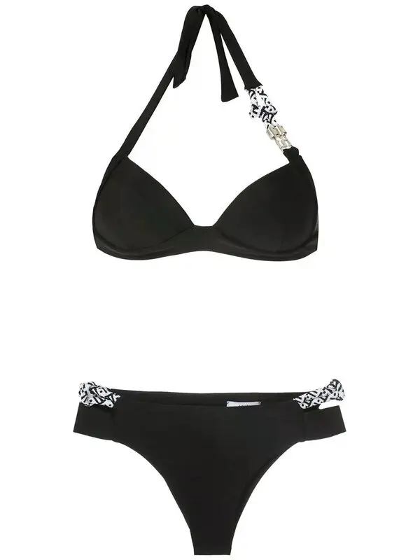 AMIR SLAMA Rope Detail Balconette Bikini Set - Black