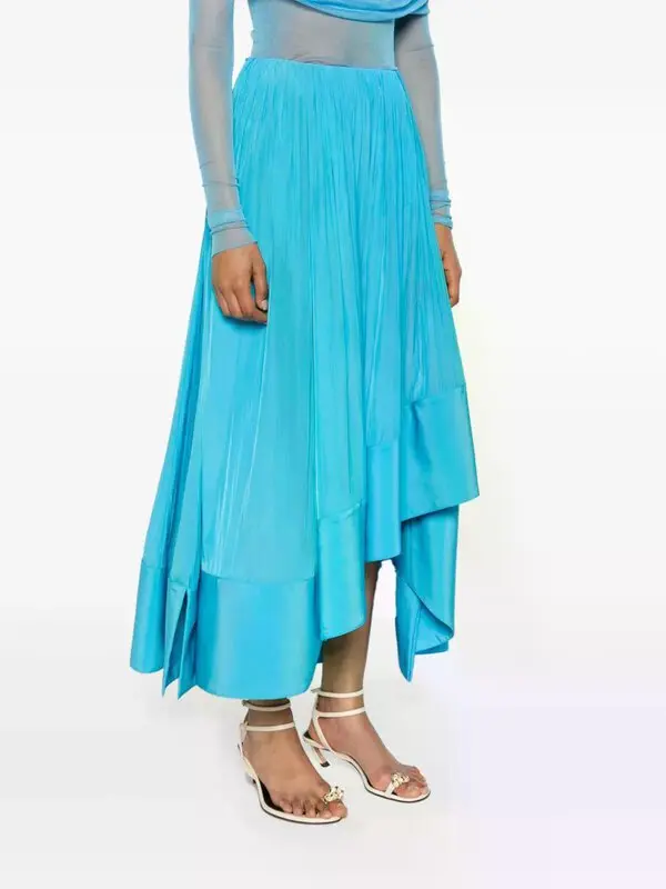 LANVIN Asymmetric Charmeuse Maxi Skirt