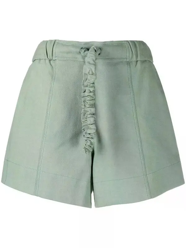 GANNI Drawstring Suiting Shorts - Green