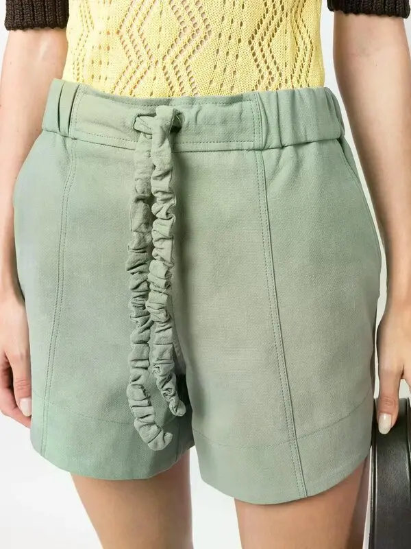 GANNI Drawstring Suiting Shorts - Green