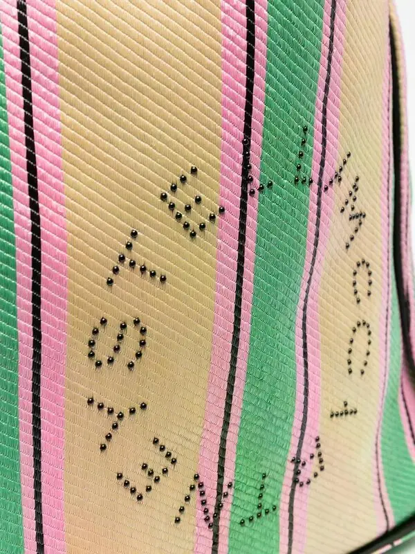 Stella McCartney Stripe-print Raffia Tote Bag - Neutrals