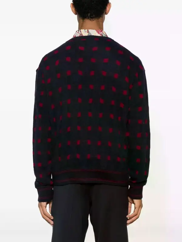 Etro Patterned-knit V-neck Cardigan