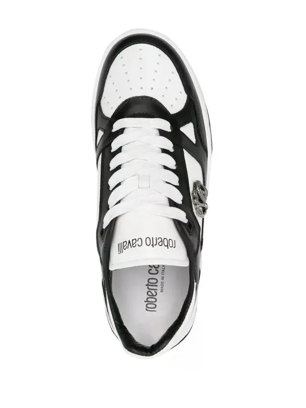 Roberto Cavalli Rc-plaque Leather Sneakers