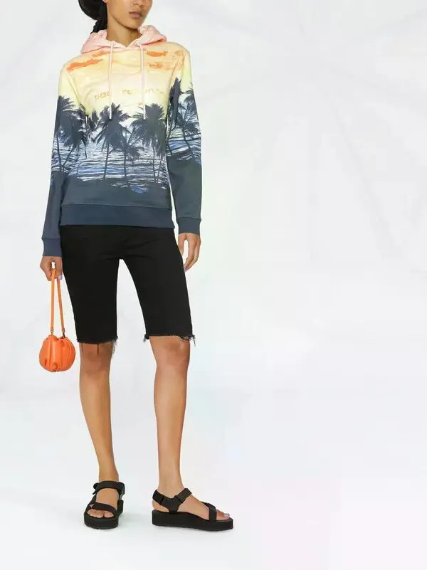 Rabanne Sunset-print Logo Hoodie