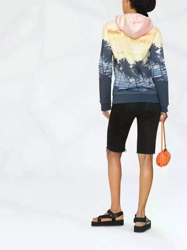 Rabanne Sunset-print Logo Hoodie