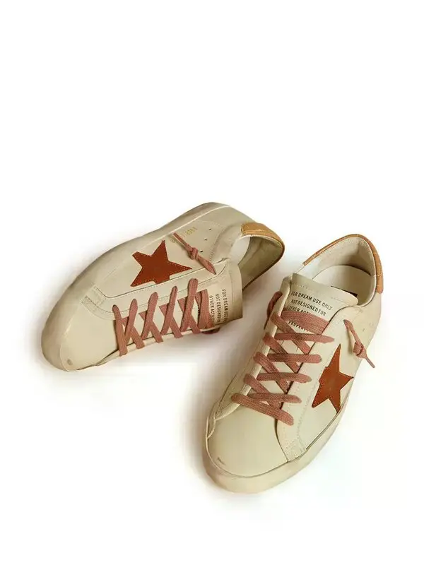 GOLDEN GOOSE Super Star Sneakers With Leather Star And Crocodile-print Heel Tab