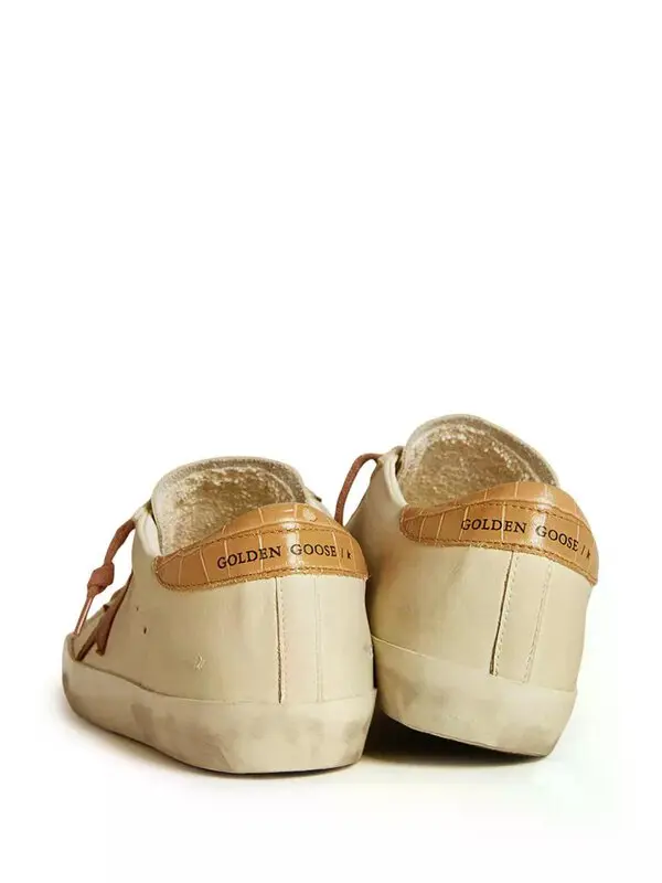 GOLDEN GOOSE Super Star Sneakers With Leather Star And Crocodile-print Heel Tab