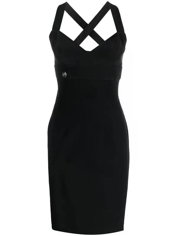 Philipp Plein Silk Mini Dress - Black