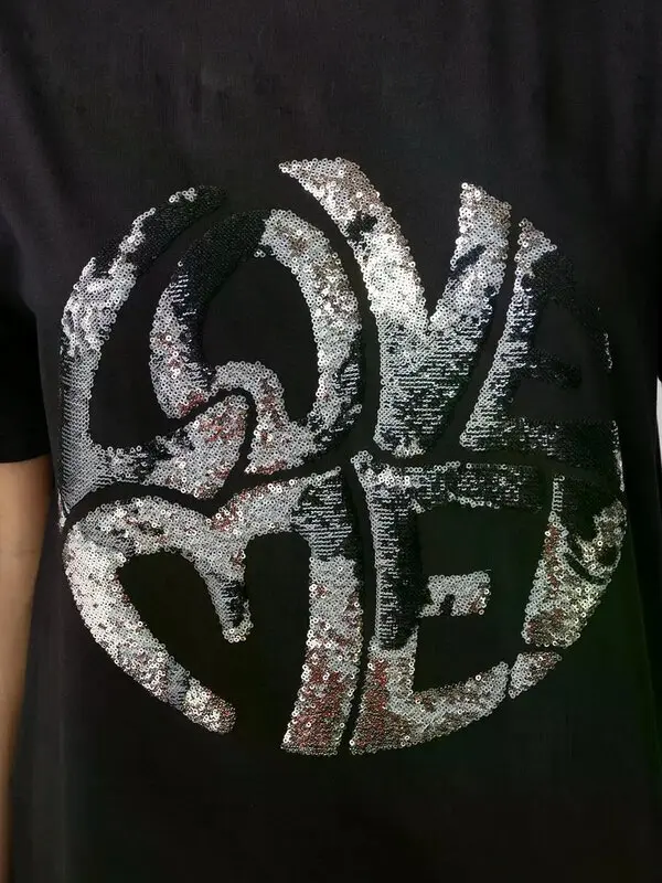 Alberta Ferretti Love Me Embellished T-shirt