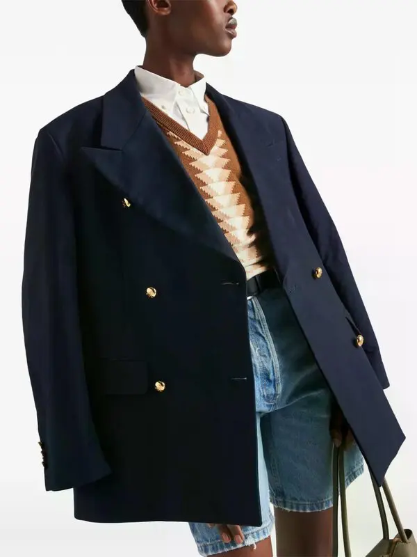Prada Double-breasted Cotton Blazer