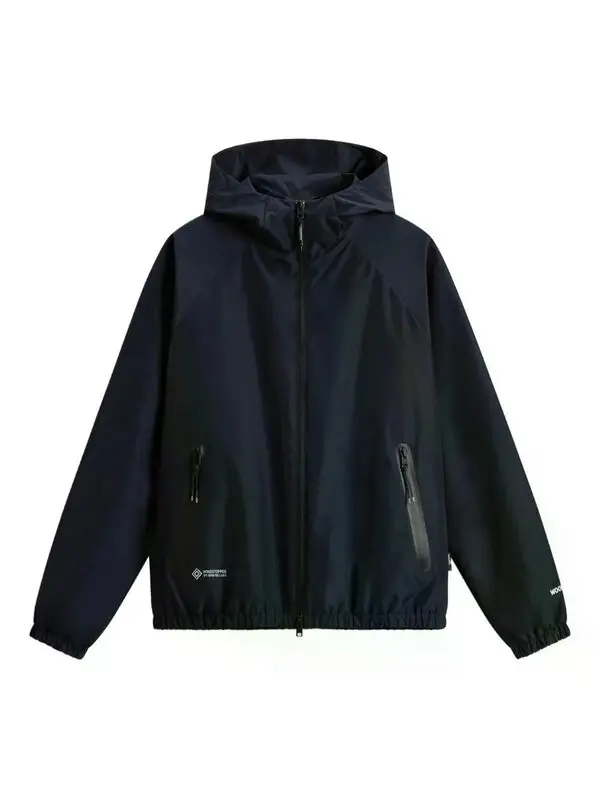 Woolrich Hooded Windbreaker Jacket - Blue