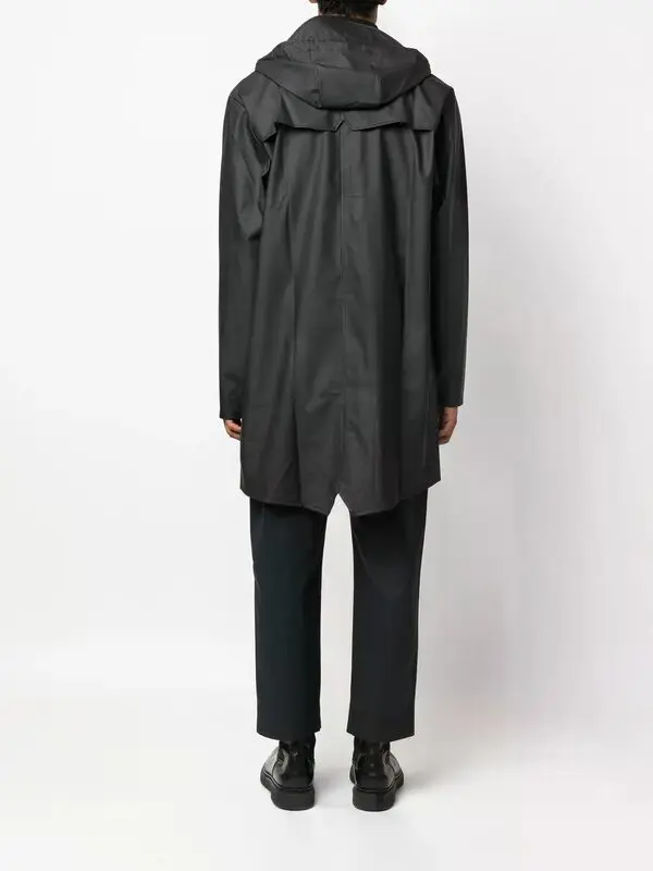 Rains Drawstring Hood Raincoat - Black