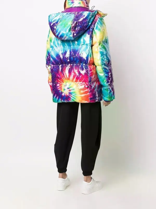 Philipp Plein Tie-dye Print Padded Coat