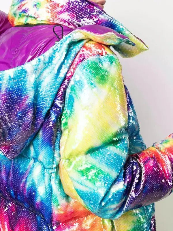 Philipp Plein Tie-dye Print Padded Coat