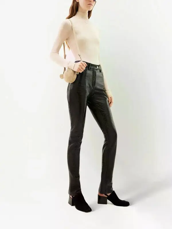 COURREGES Logo High-neck Knitted Top - Neutrals
