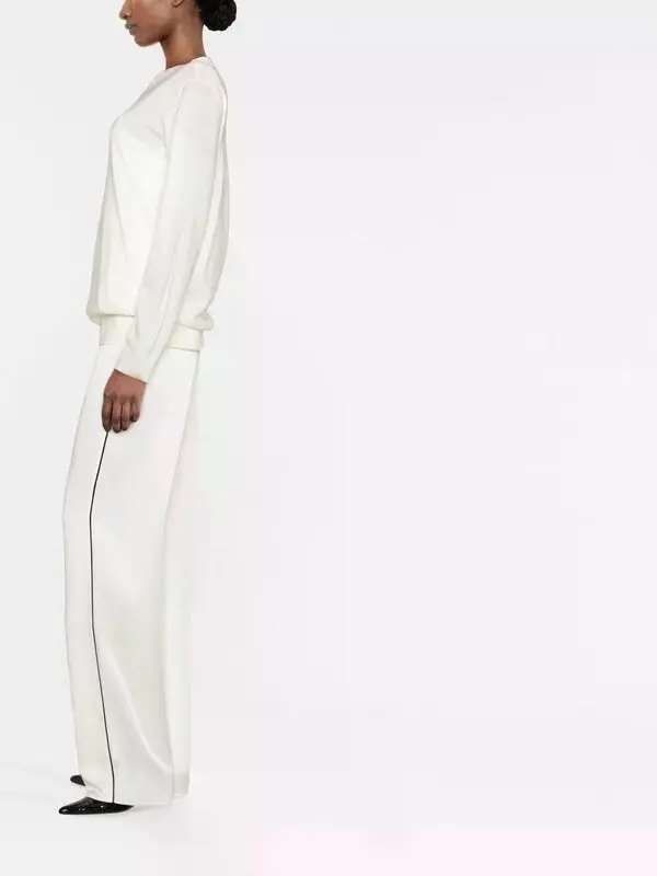 JIL SANDER Crew Neck Pullover Sweater - White