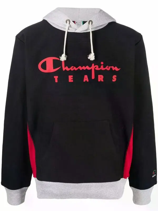 Champion Logo Print Hoodie - Black
