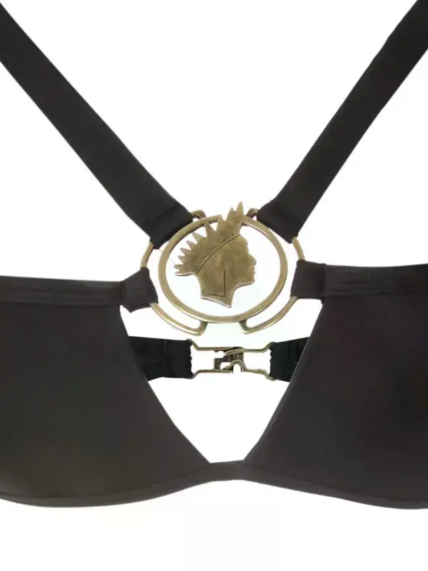 AMIR SLAMA Metallic Embellishment Bikini Set