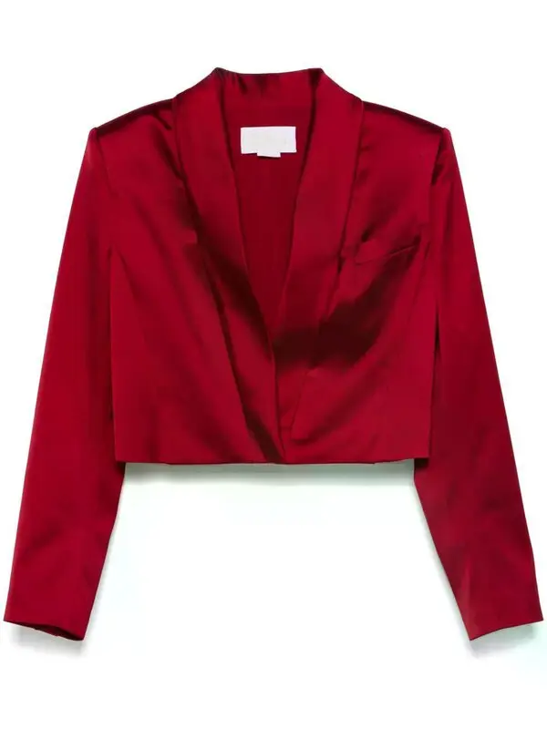 GENNY Cropped Satin Blazer