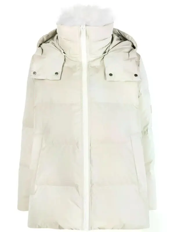 YVES SALOMON Hooded Zip-up Quilted Down Coat