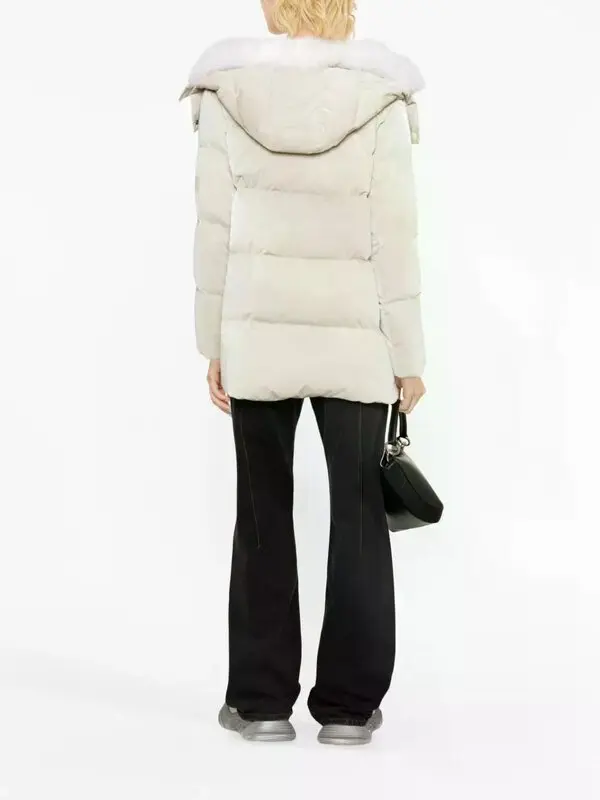 YVES SALOMON Hooded Zip-up Quilted Down Coat