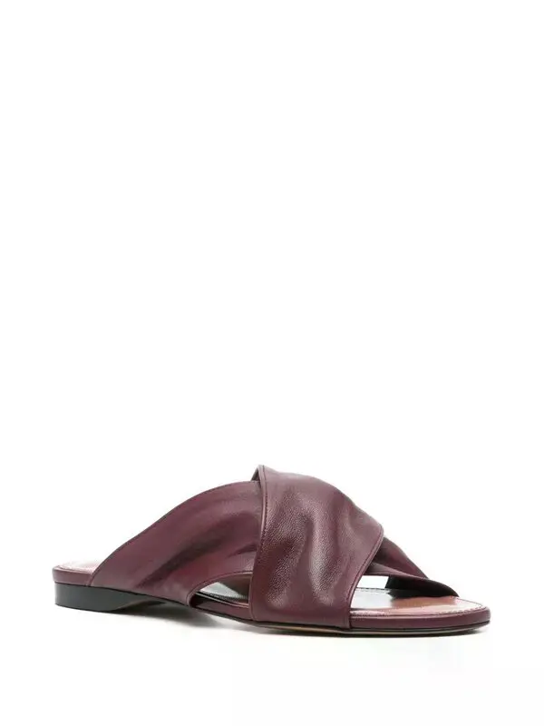 Paris Texas Leather Slides - Red