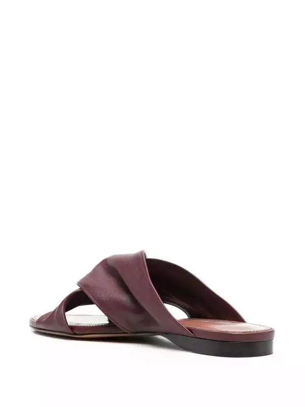 Paris Texas Leather Slides - Red