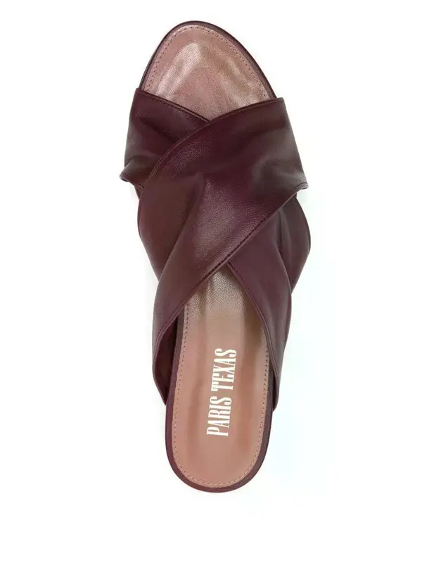 Paris Texas Leather Slides - Red