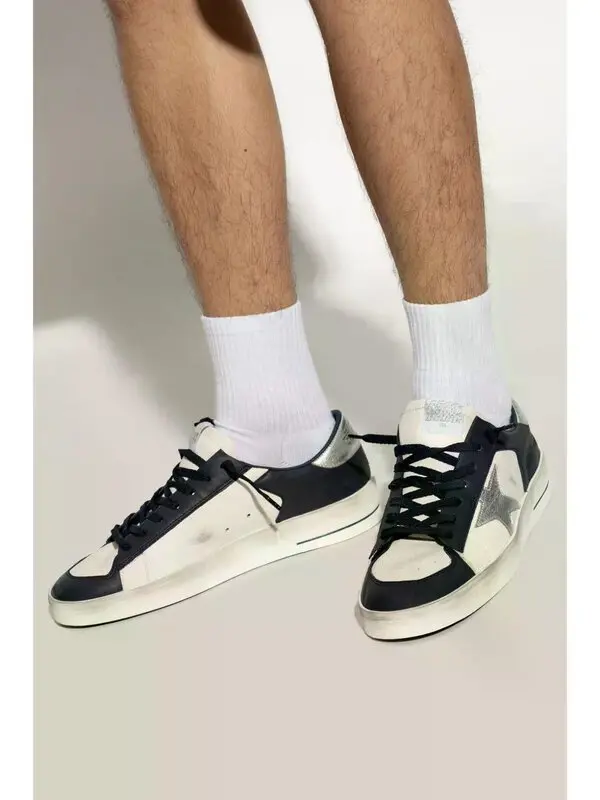 GOLDEN GOOSE Stardan Trainers With Collar And Lace Detail - Black