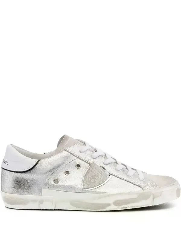Philippe Model Side-logo Patch Sneakers - Silver