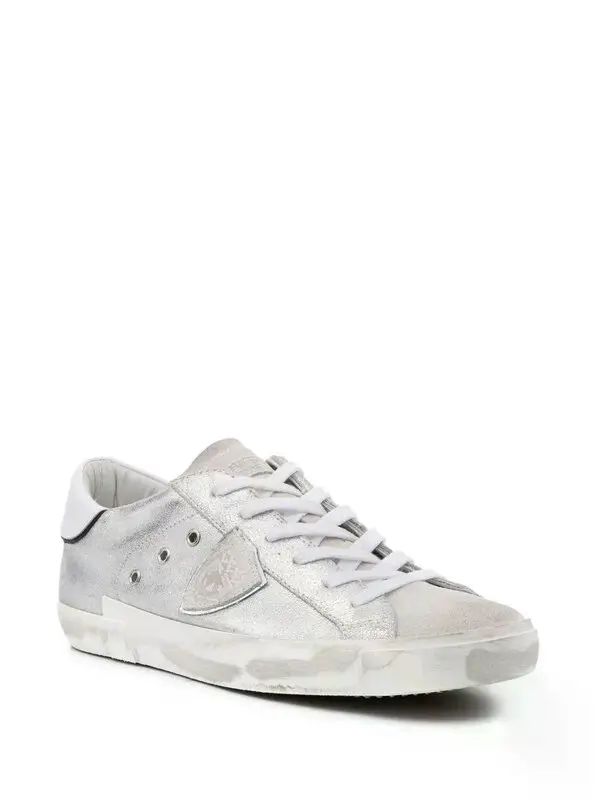 Philippe Model Side-logo Patch Sneakers - Silver