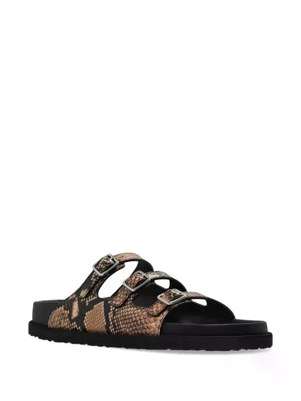 BIRKENSTOCK Florida Snakeskin Slides - Neutrals