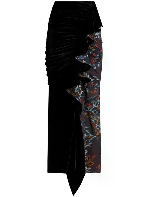 Etro Asymmetric Paisley-print Midi Skirt