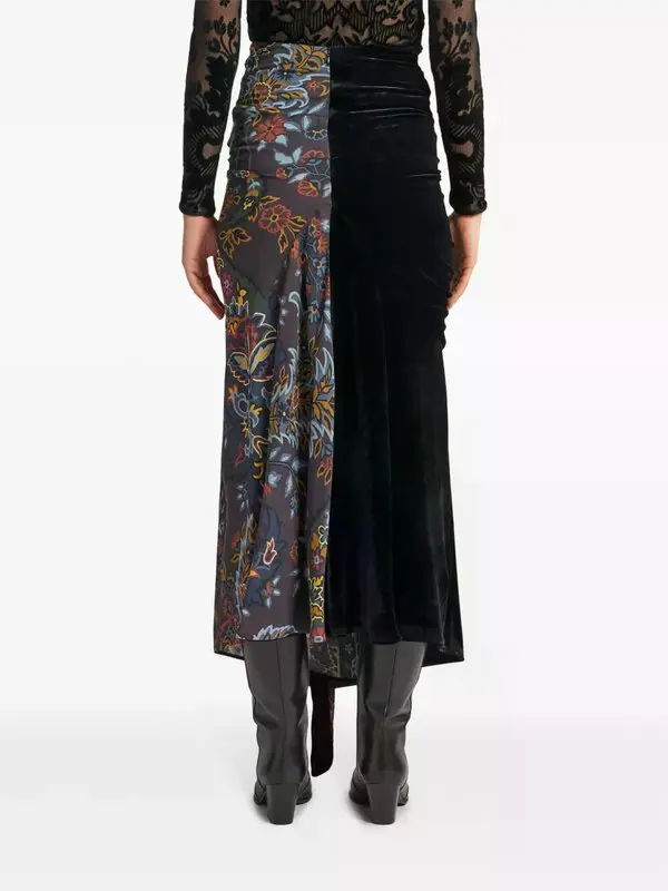 Etro Asymmetric Paisley-print Midi Skirt