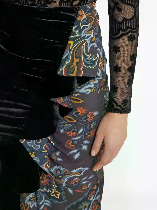 Etro Asymmetric Paisley-print Midi Skirt