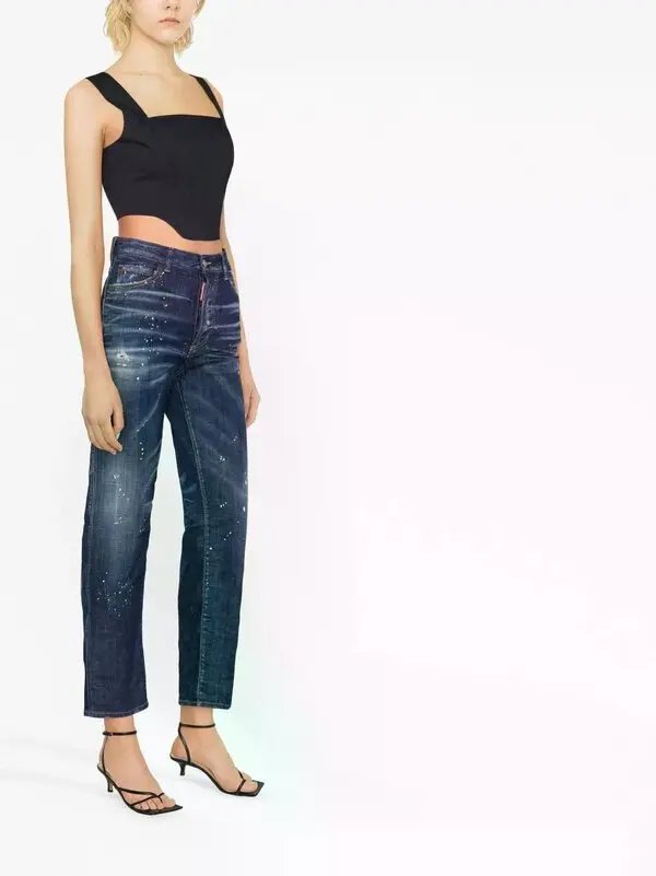 Dsquared2 Paint-splatter Straight-leg Jeans