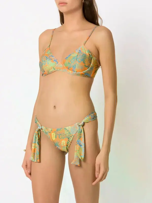 AMIR SLAMA Palm Leaf Print Bikini