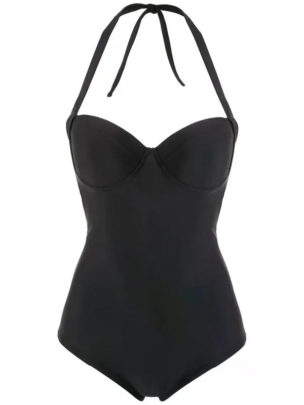 AMIR SLAMA Plain One-piece Swimsuit - Black